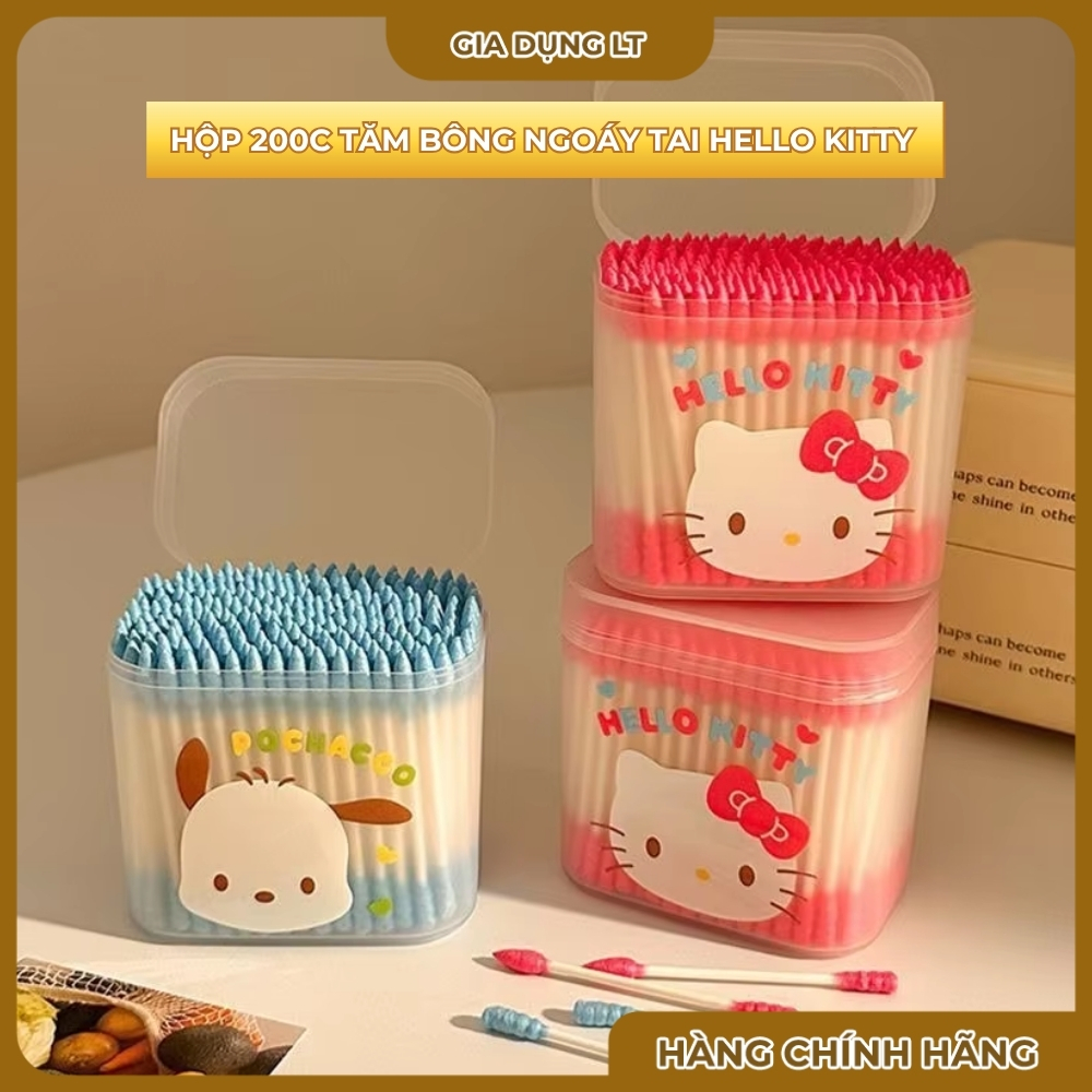 BOX OF 200 Hello Kitty - Pochacco 2-Headed Ear Swabs | Shopee Philippines
