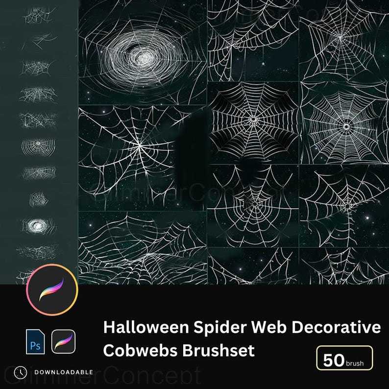 50 Procreate Spider Web Brushes & Photoshop | Shopee Philippines