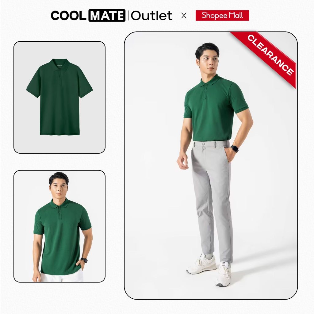 [Outlet No returns] Coolmate Pique Men's Polo Shirt Basic Cotton 100% ...