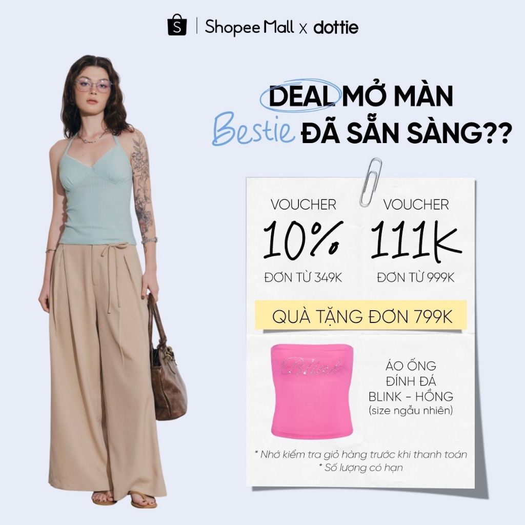 DOTTIE - Wide leg pleated trousers - Dark beige - Q0407 | Shopee ...