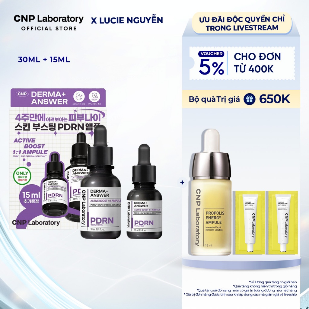 [CNP Laboratory Official x KOL2] Derma Answer Active Boost Ampule 15/30ml PDRN essence to ...