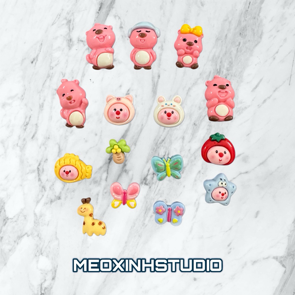 MEOXINHSTUDIO [Real Photos] / M026 Cute Loop Pi Cu Te Outing Charm Set ...