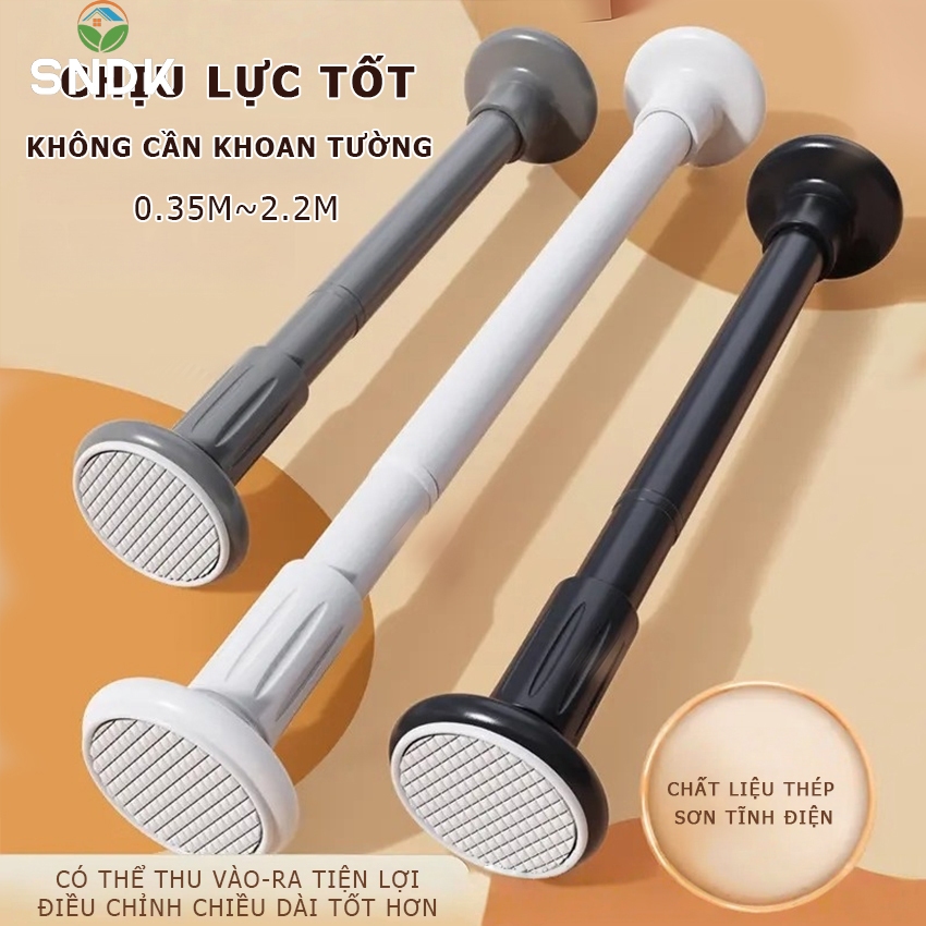 SNDK clothes drying pole without wall drilling, 25mm hanging bar with ...