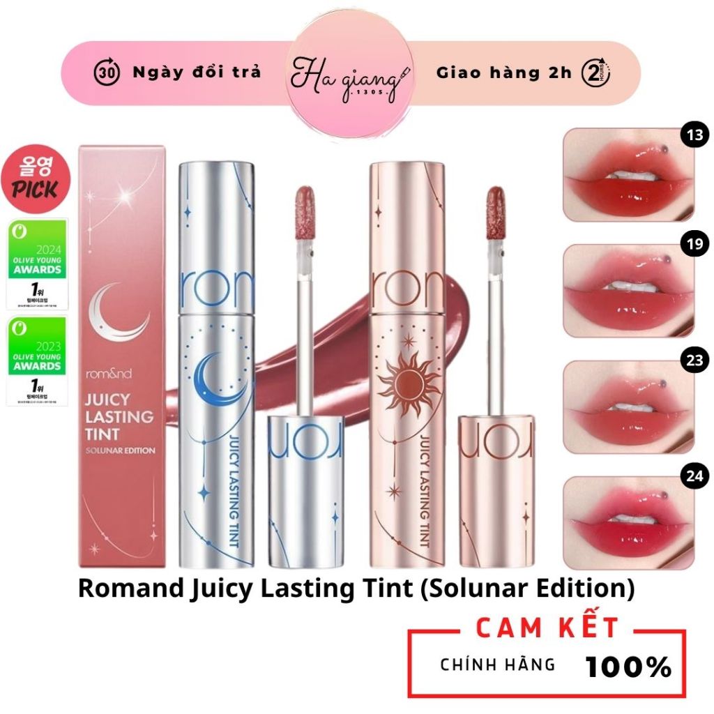 [NEW - Solunar Edition] Romand The Juicy Lasting Tint 13, 19, 23, 24 ...