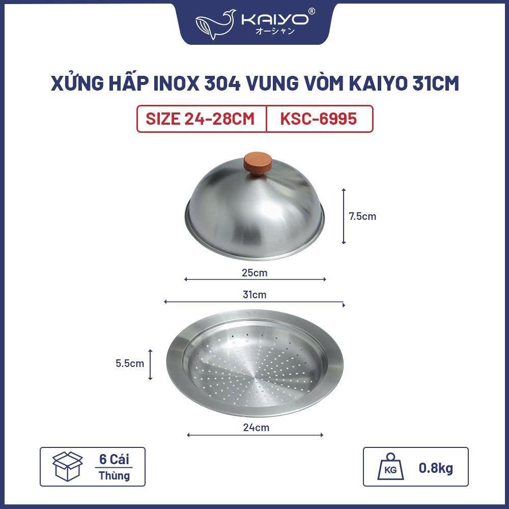 Kaiyo KSC-6995 304 Stainless Steel Steamer with 31cm Dome, Suitable for ...