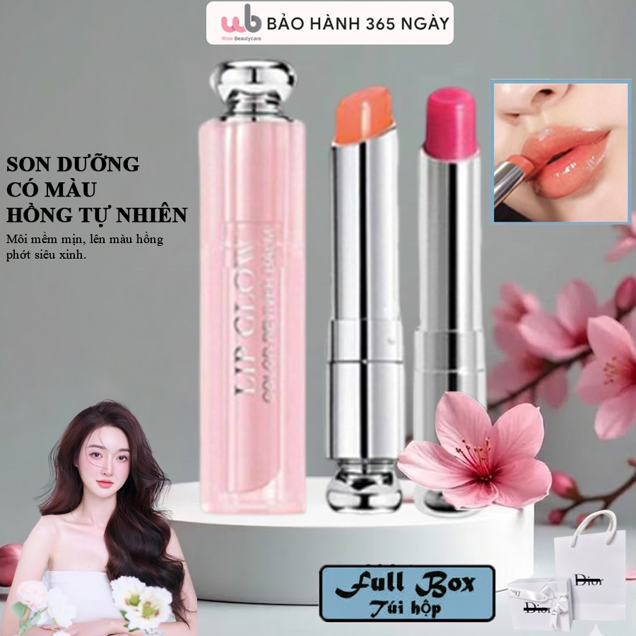 Full color D.i.or Addict Lips Glow lip balm, full box bag + box ...