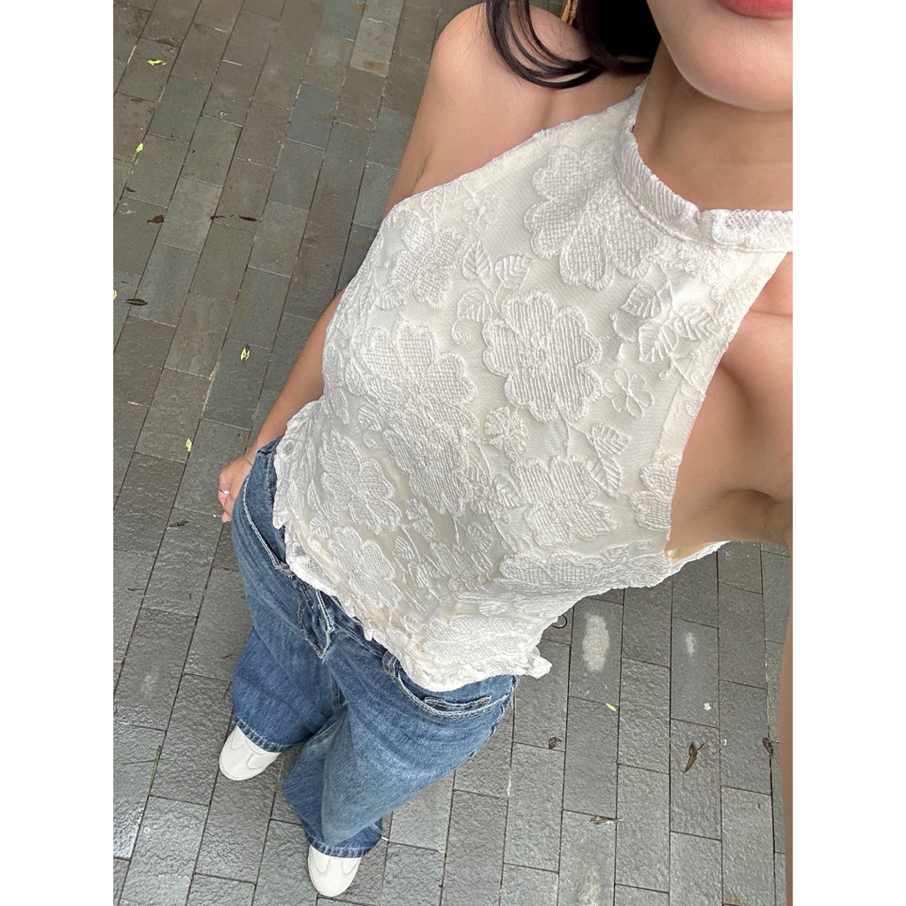 Lovely Spring Bow Camisole - Apricot Flower Top. | Shopee Philippines