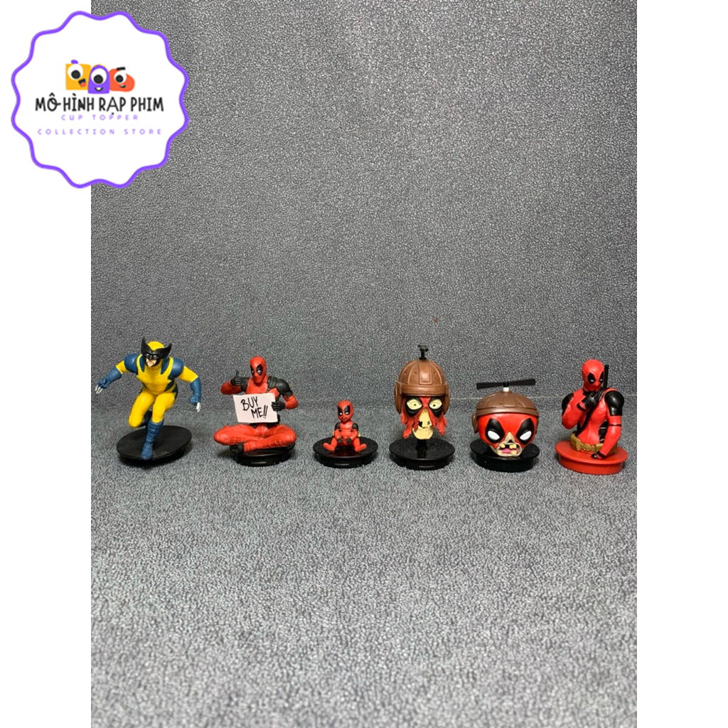 MOVIE MODEL, CUP TOPPER FIGURE DEADPOOL AND WOLVERINE MOVIE CUP ...
