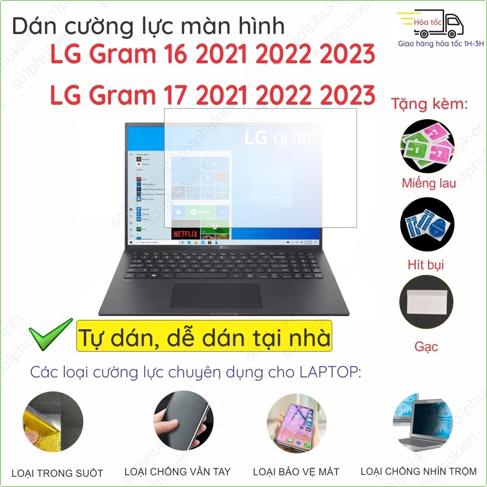 Tempered screen protector for LG Gram 16 17 2021 2022 2023 2024/ Pro ...
