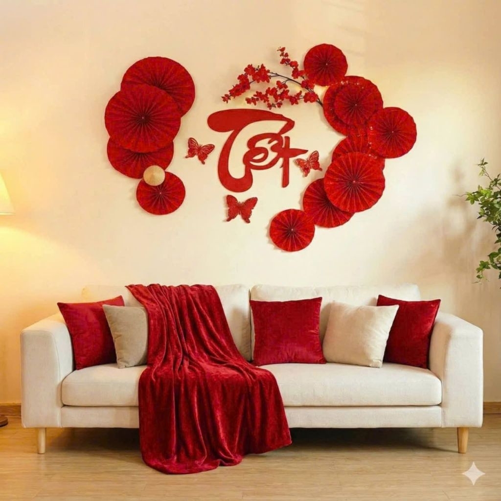 Fan accessories set + letter CNY for store decoration, corner CNY ...