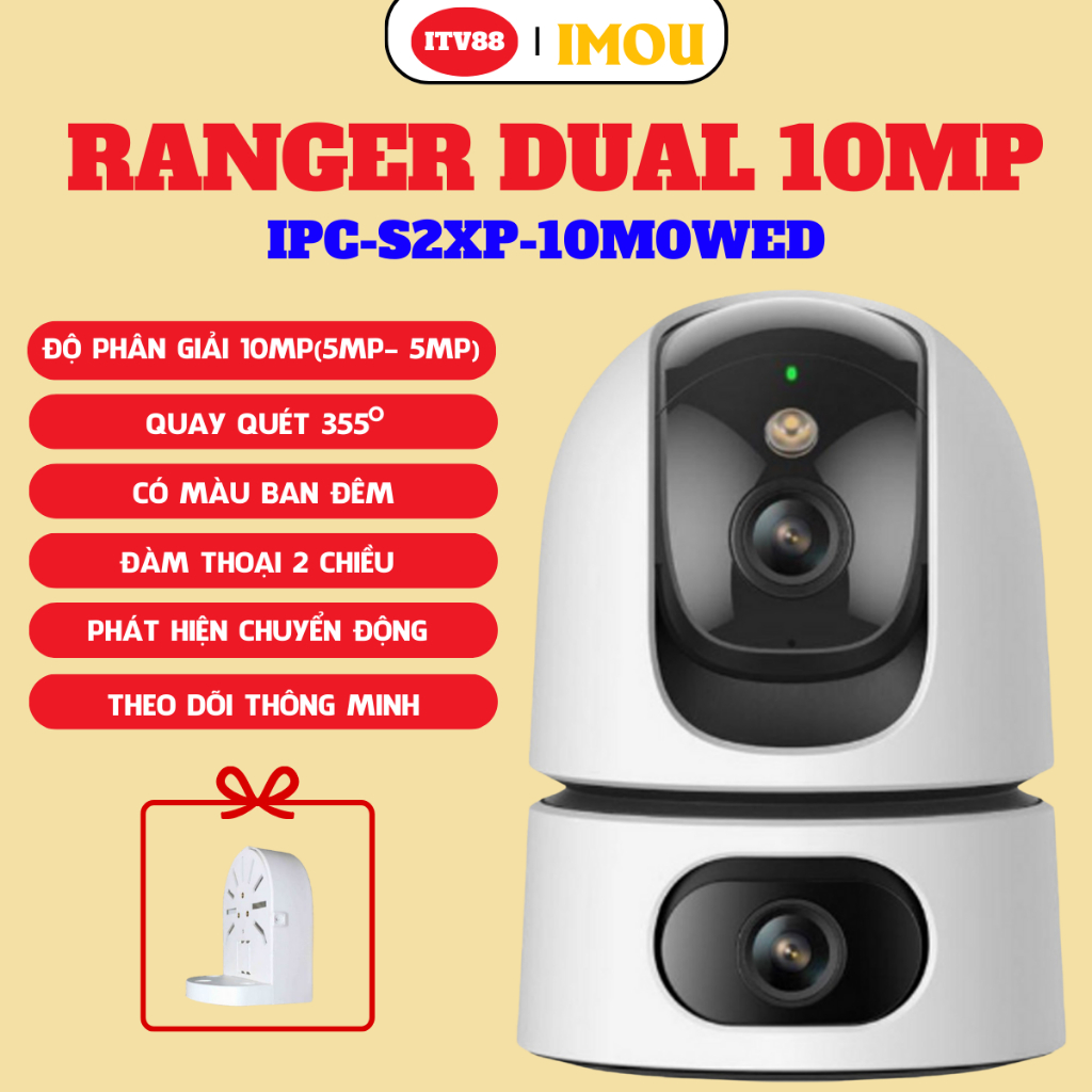 (FREE STAND) IMOU 2-EYE INDOOR CAMERA RANGER DUAL 10MP/6MP - S2XP I ...