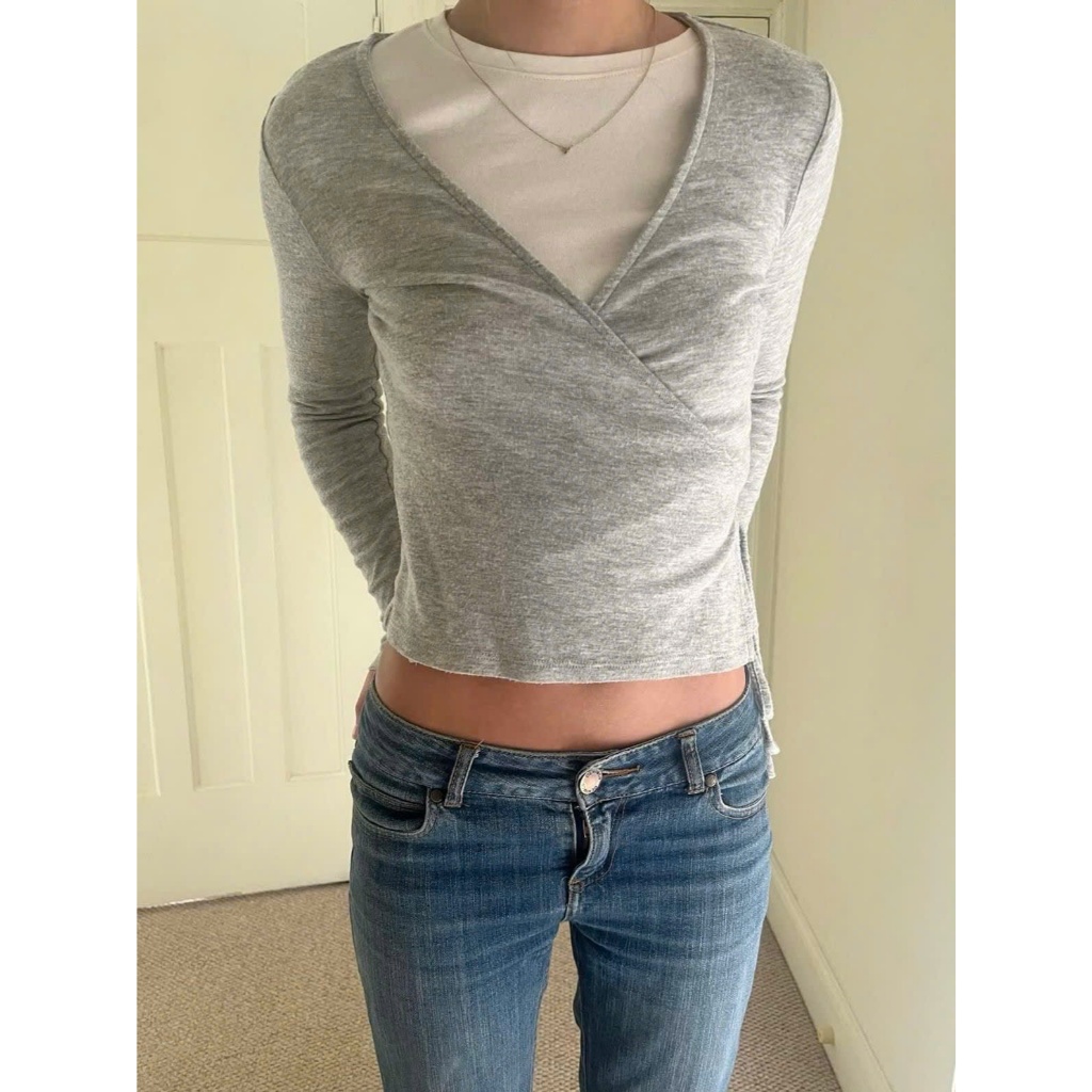 Brandy Melville Coco Wrap Top (Brandy Melville Long Sleeve Shirt ...