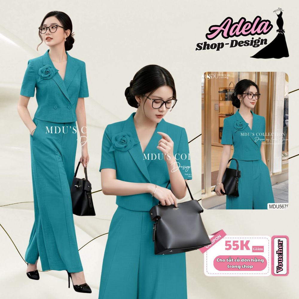 ADELA DESIGN DESIGN Set Elegant Straight Vest and Trousers MDU5678 ...