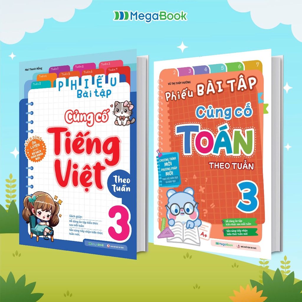 Combo book of Vietnamese Math problems by week Grade 3 (2 books ...