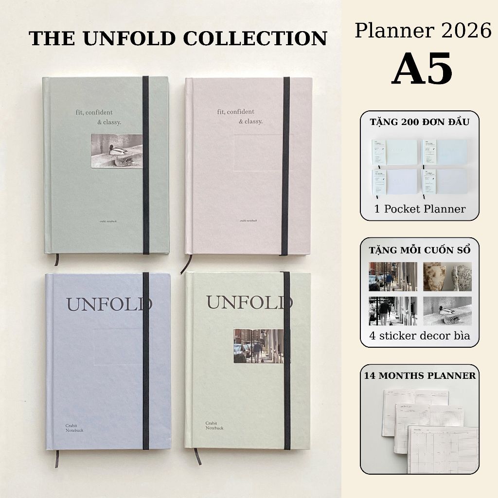 Planner calendar book 2026 12 month layout planner A5 size Crabit ...