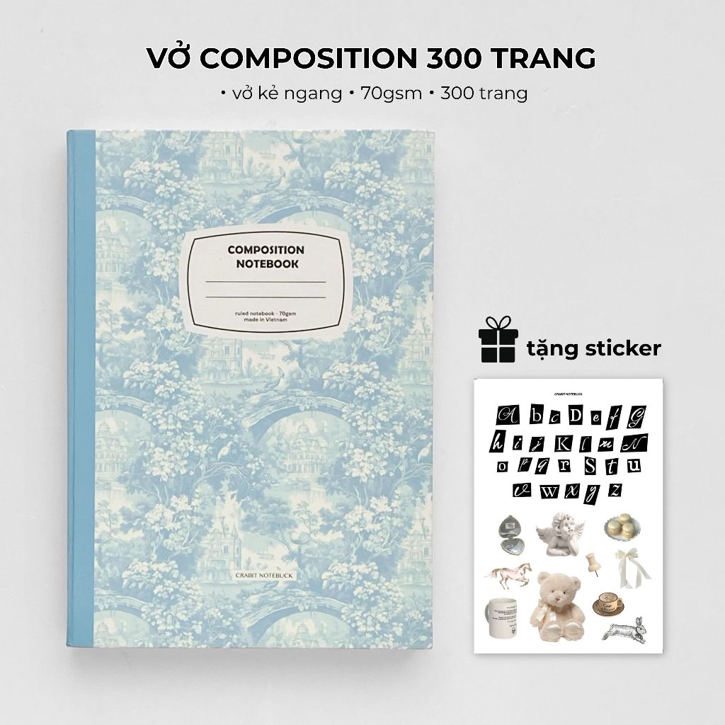 [GIVE STICKER] 300-page horizontal notebook cover for creative notes ...
