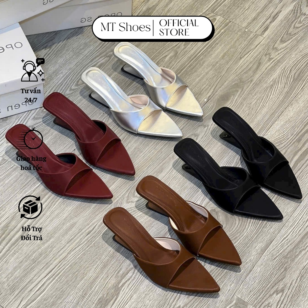 Women's 5-inch Pointed Toe High Heels with Ball Straps and Boat Heels ...