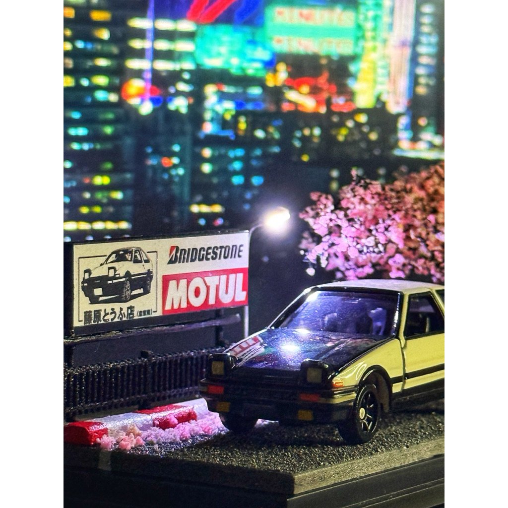 Sakura diorama model Box for 1:64 scale cars with mica Box (car not ...