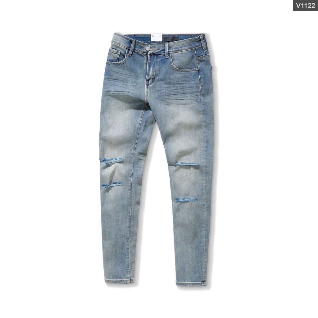 Men's long jeans Code_V1122, slim fit, ripped blue color, perfect ...
