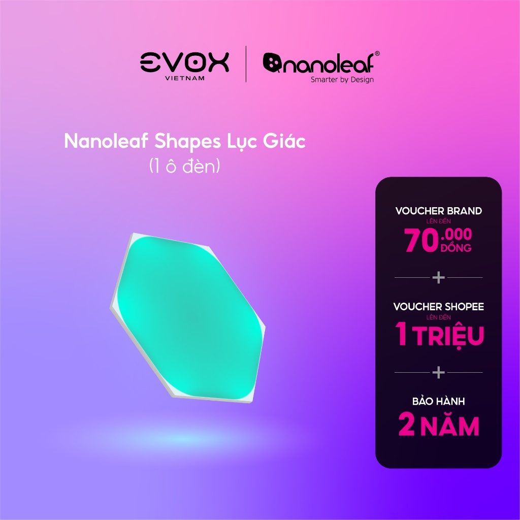 Nanoleaf Shapes Hexagonal smart assembled RGB LED light with 1 light ...
