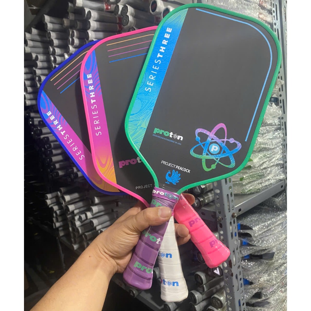 Proton Series 3 Flamingo Pickleball Racket Super Rough Carbon Surface ...