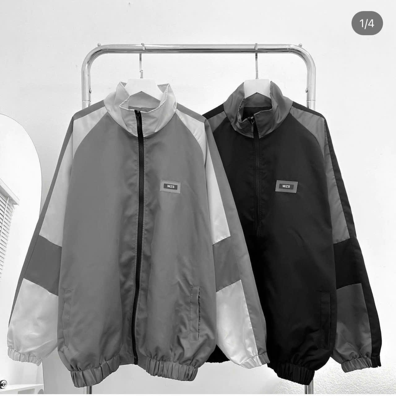 WZS LOGO UmbrellaJacket Men and Women Ulzzang Unisex Loose Form Plain ...