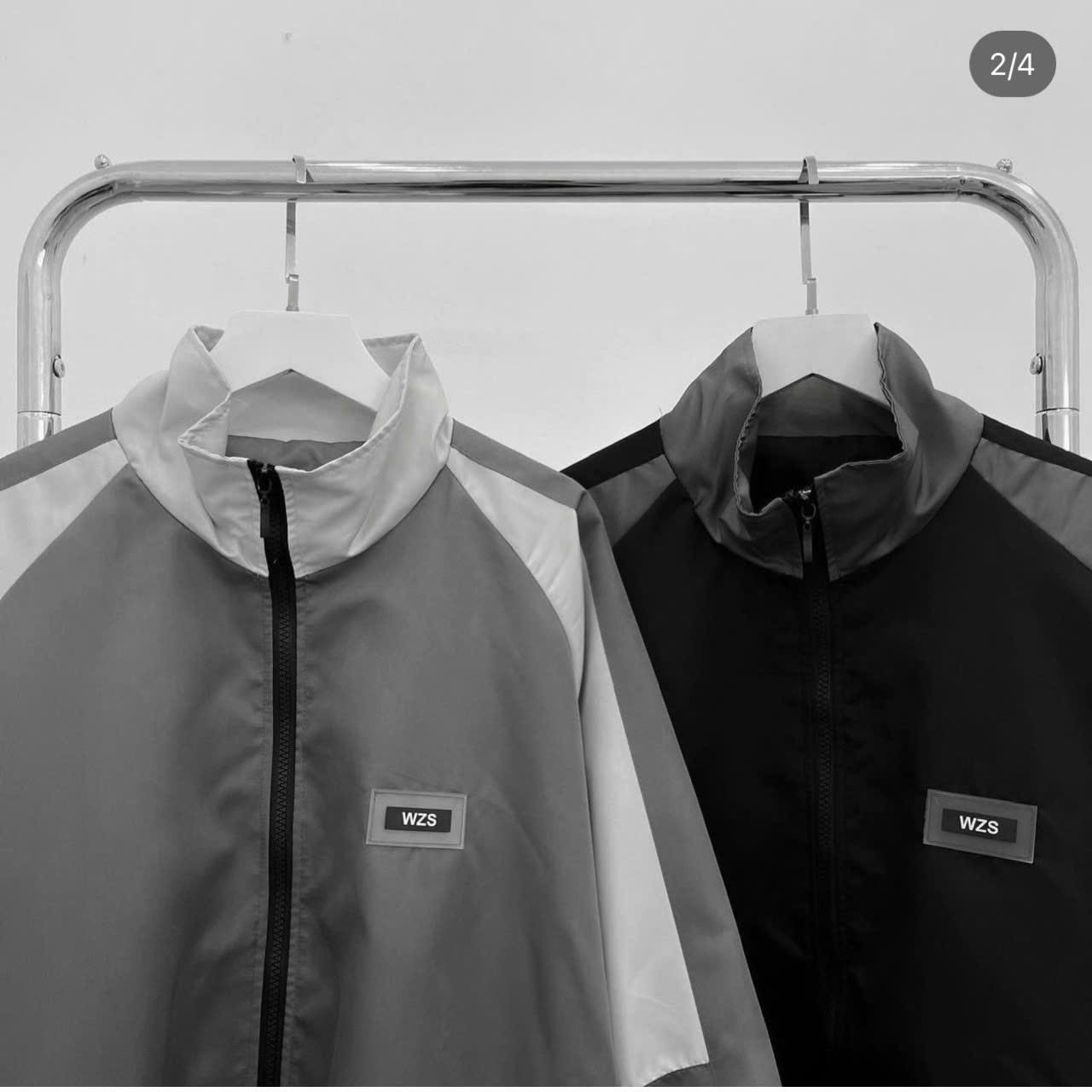 WZS LOGO UmbrellaJacket Men and Women Ulzzang Unisex Loose Form Plain ...
