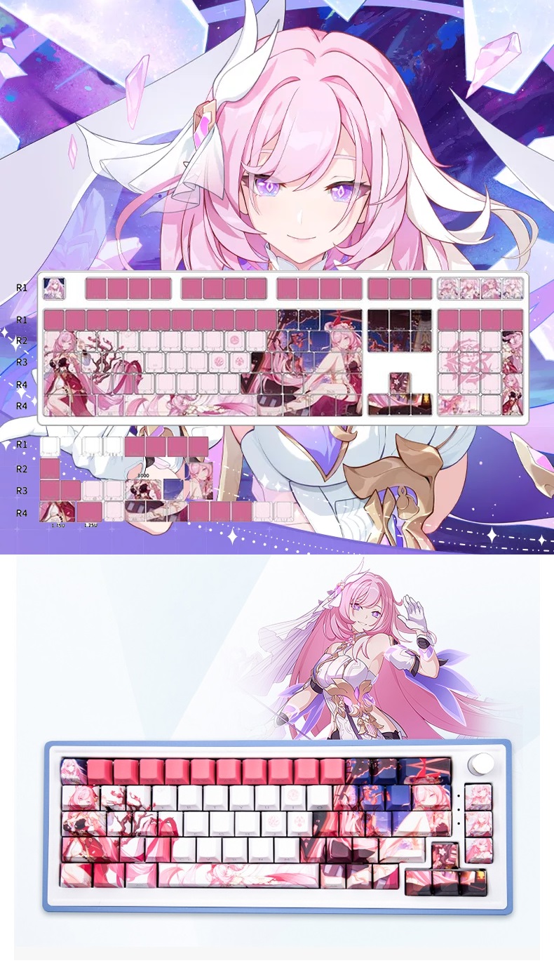 Keycap Honkai Impact 3 Elysia thick PBT ninja through led in dyesub 5 ...