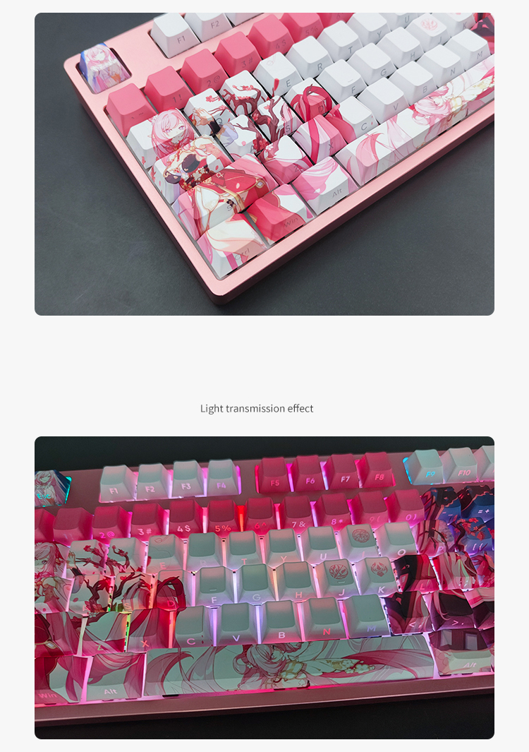 Keycap Honkai Impact 3 Elysia thick PBT ninja through led in dyesub 5 ...