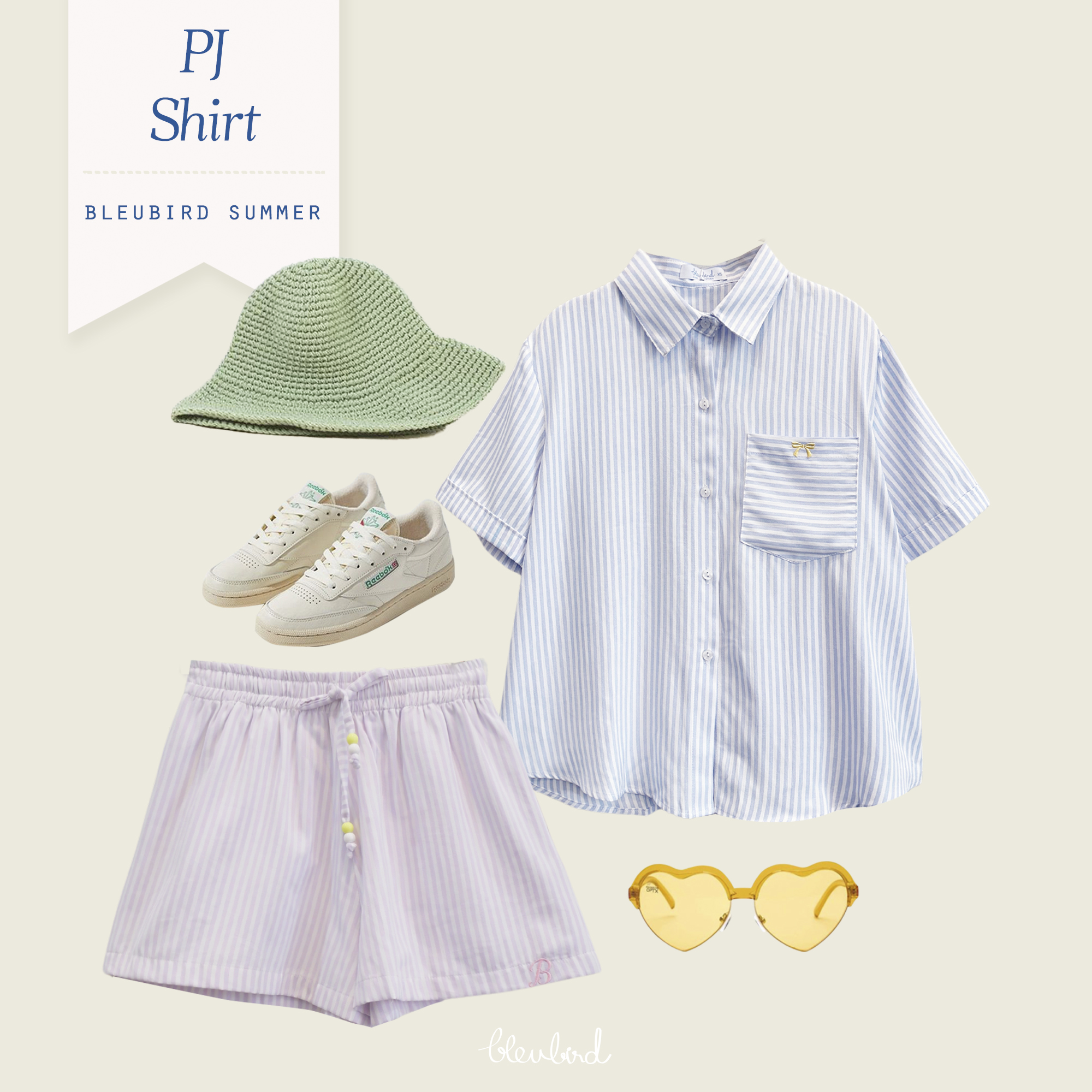 BLEUBIRD Set PJ Shirt & Shorts PJ Shorts | Shopee Philippines