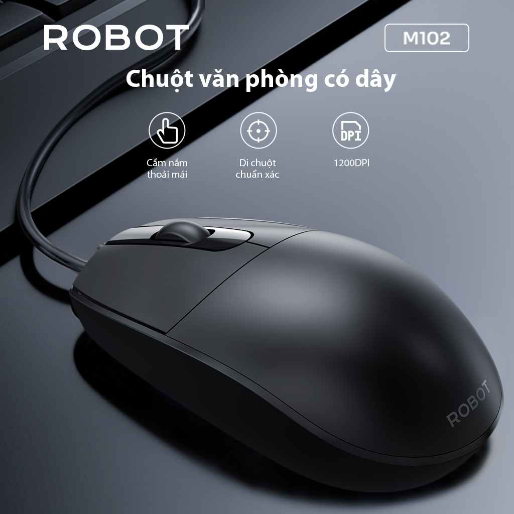 Robot M102 wired office mouse, comfortable grip, 1200DPI, precise mouse ...
