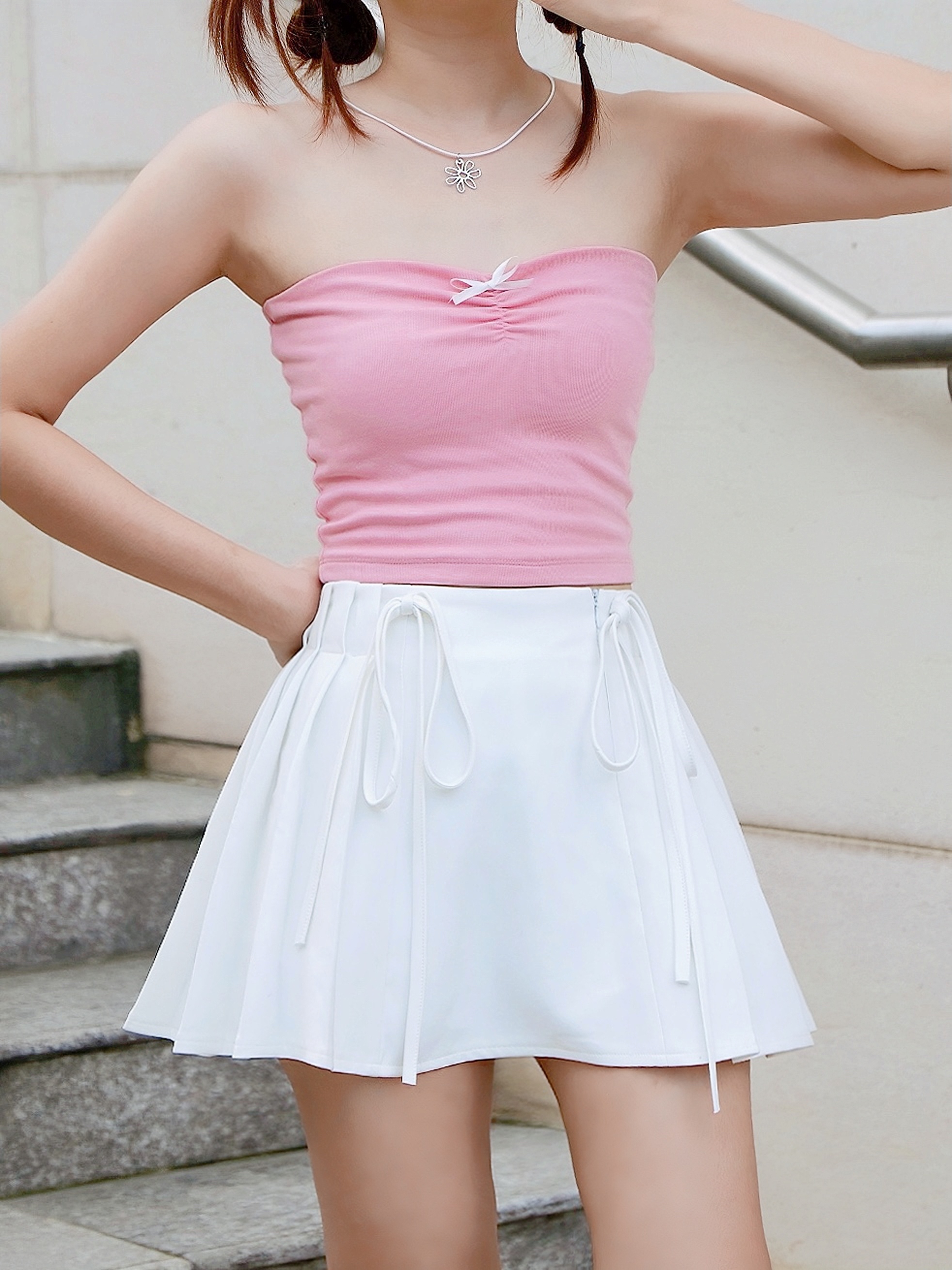 OLARI Women's Pleated Bow Skirt - OL399 - Sarah Skirt | Shopee Philippines