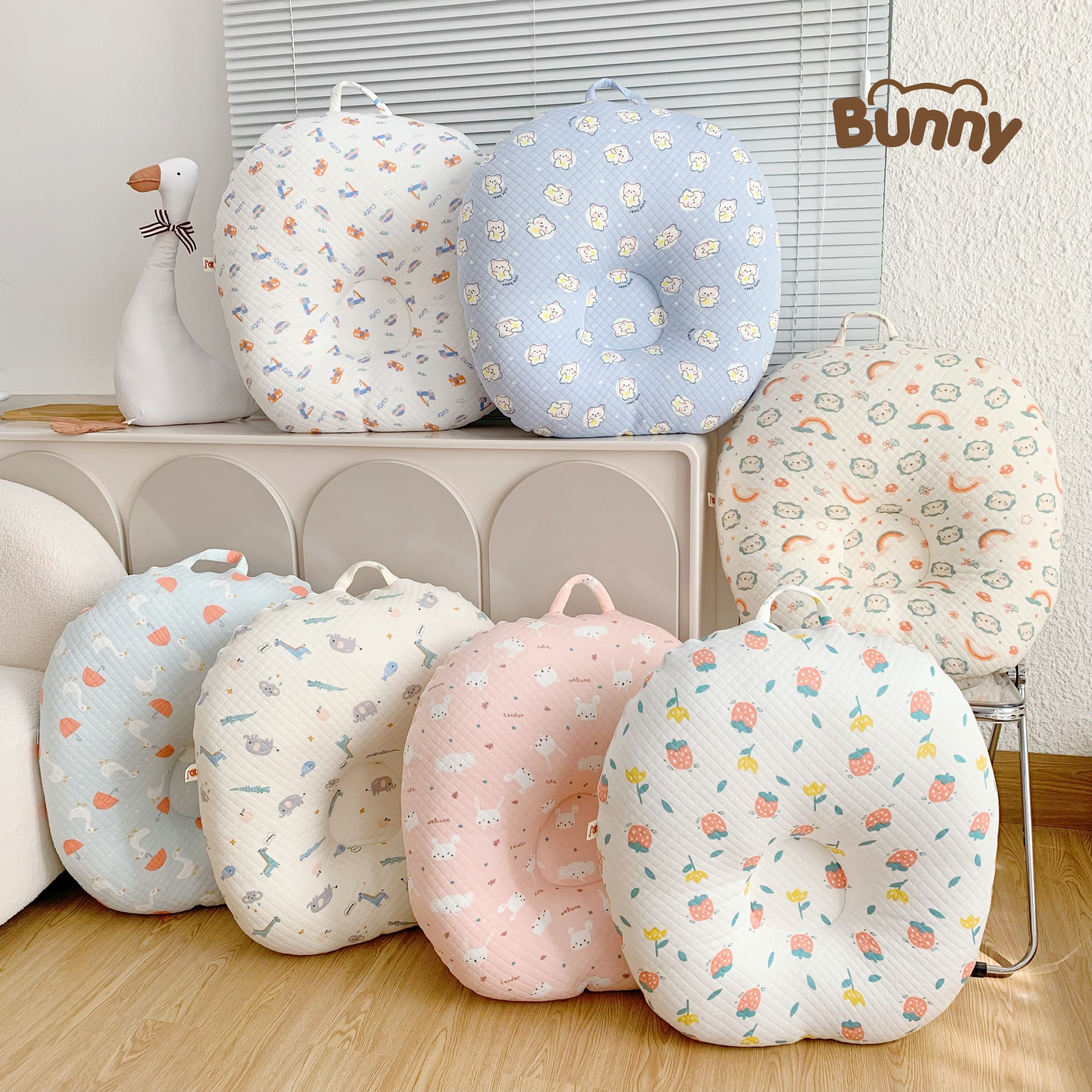 KidsWorld Bunny anti-reflux pillow with cotton, muslin, waffle anti ...