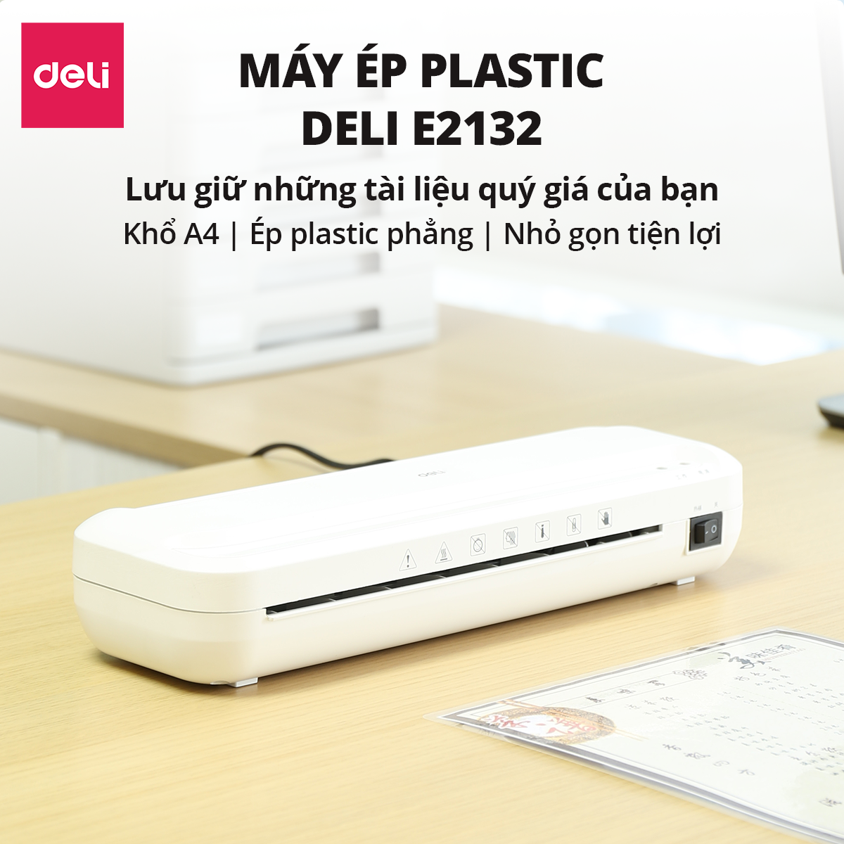 [VOUCHER 30%] DELI A4 Size Plastic Laminator, Plastic Heat Laminator ...