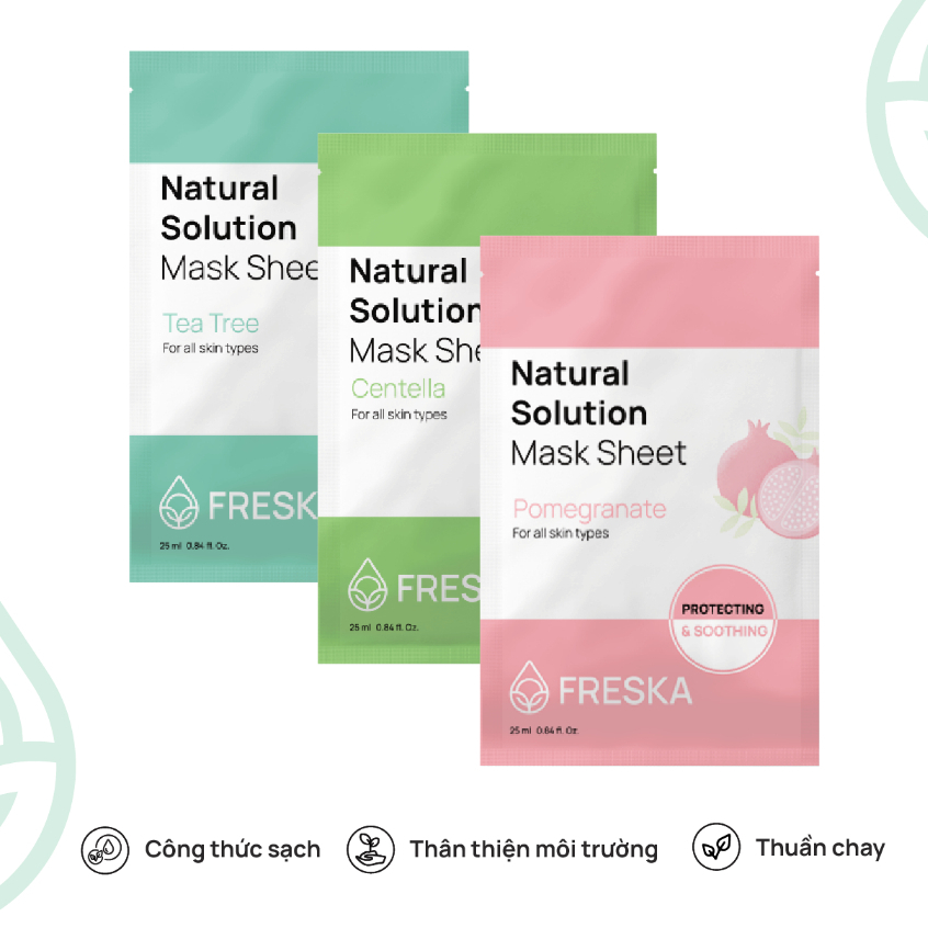 Combo 10 pieces Freska Natural Solution Mask Sheet 25ml | Shopee ...