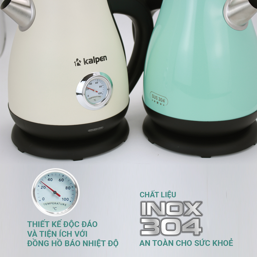 Kalpen KK91 electric kettle - Capacity 1.7L - Capacity 2200W - With temperature indicator ...