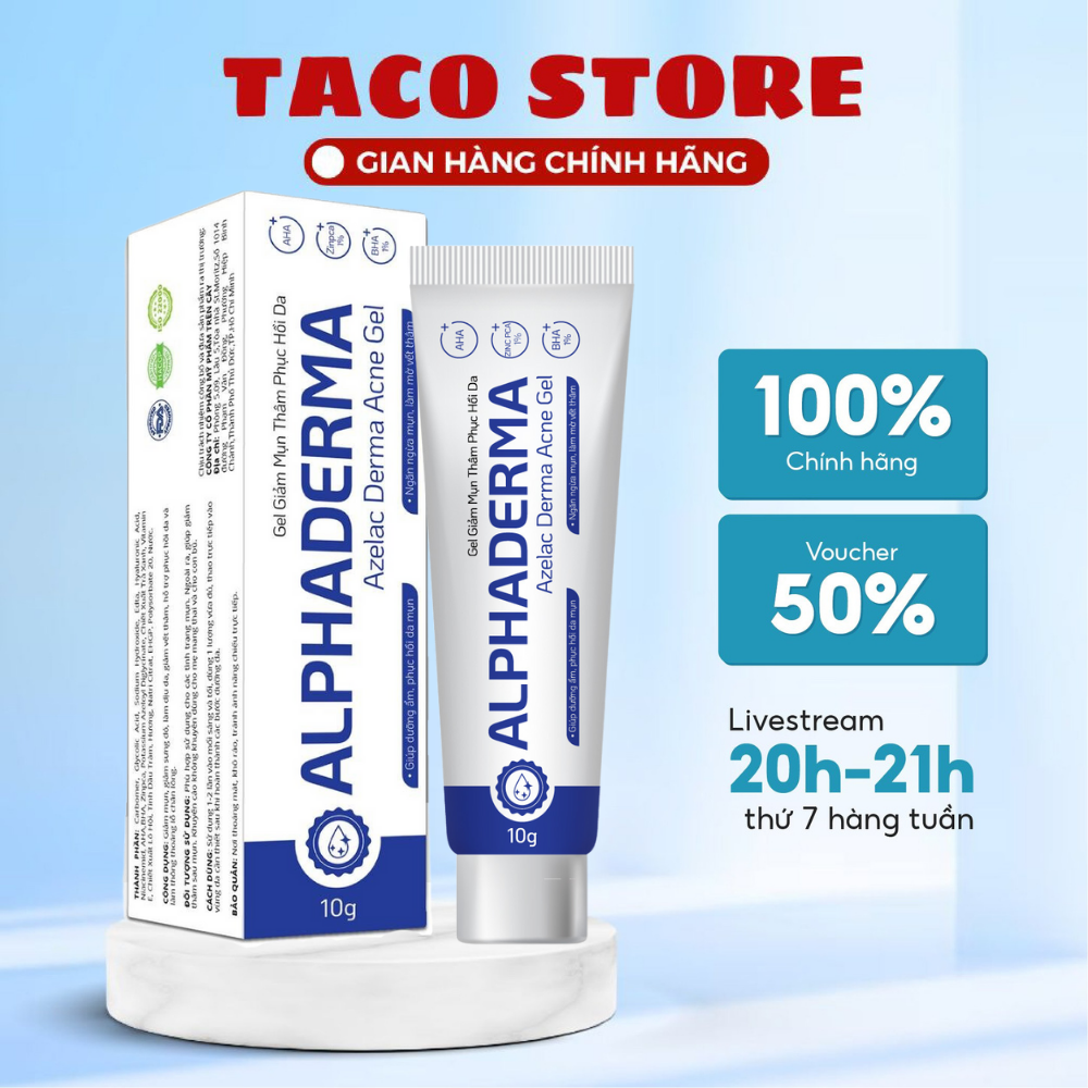 Alphaderma Azelac Derma Acne Gel 10g Helps Reduce Dark Spots and ...