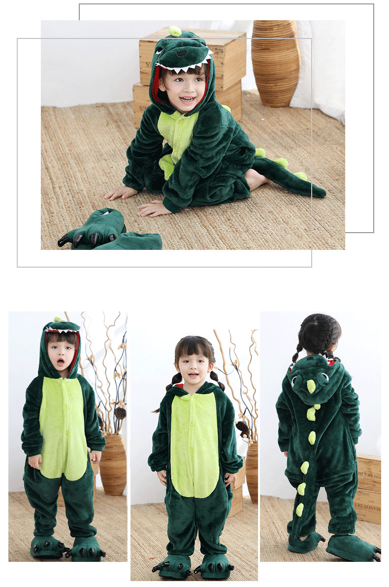 Green Dinosaur Outfits for Children - One-piece Pink Dinosaur Animal ...