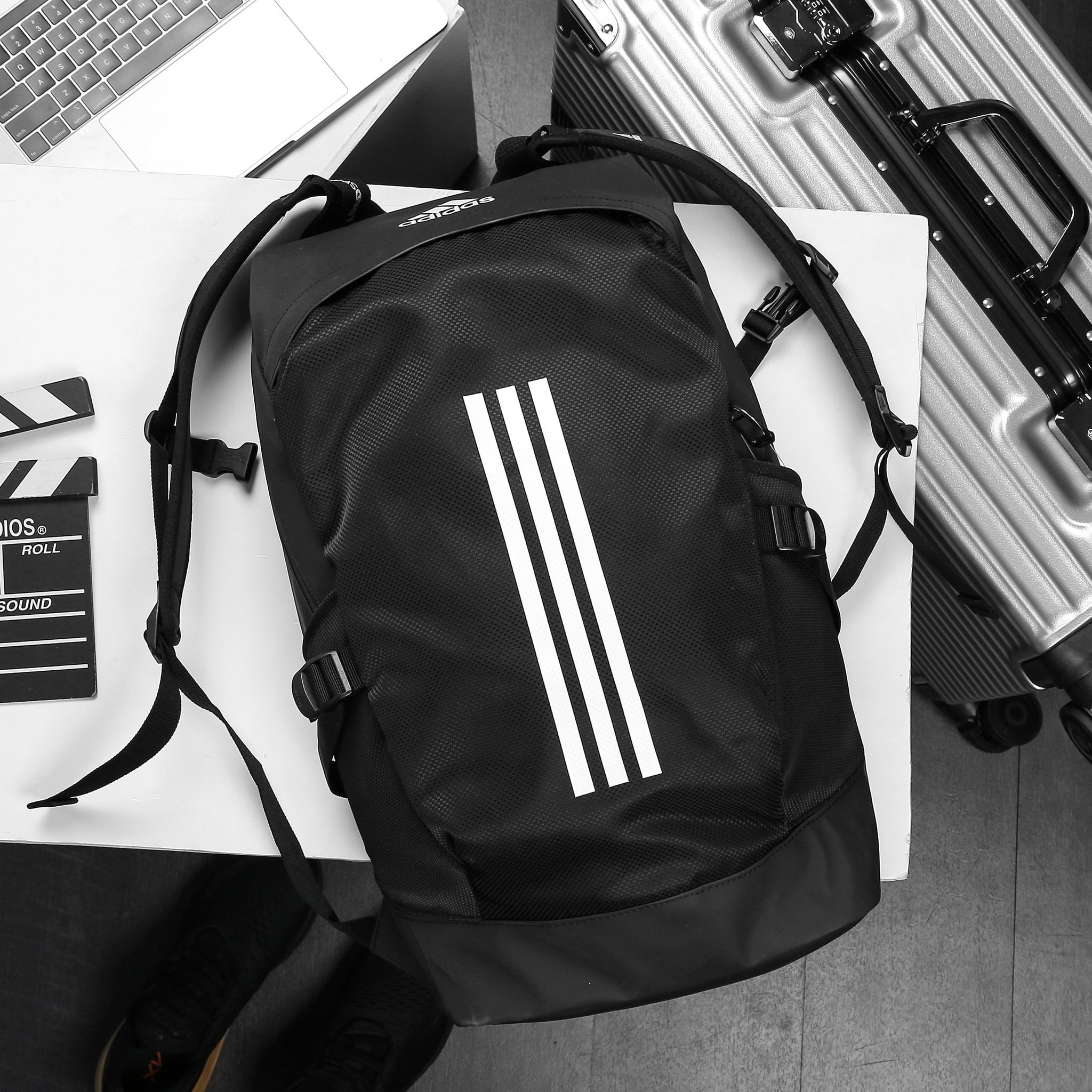 Adi.das Large Waterproof Travel Backpack with Power Strap Backpack, Lifetime Company Standard ...