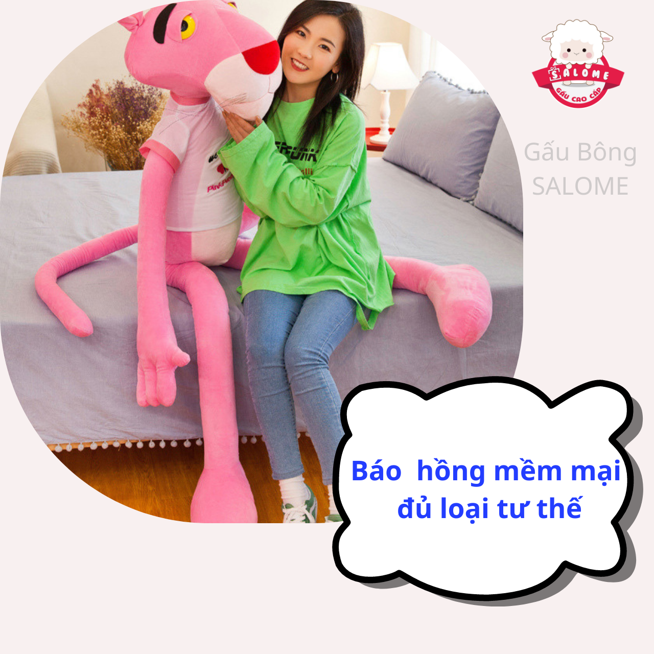 Pink Panther Teddy Bear Size 1m-1m5 Cute Cute SALOME, Pink Panther Doll ...
