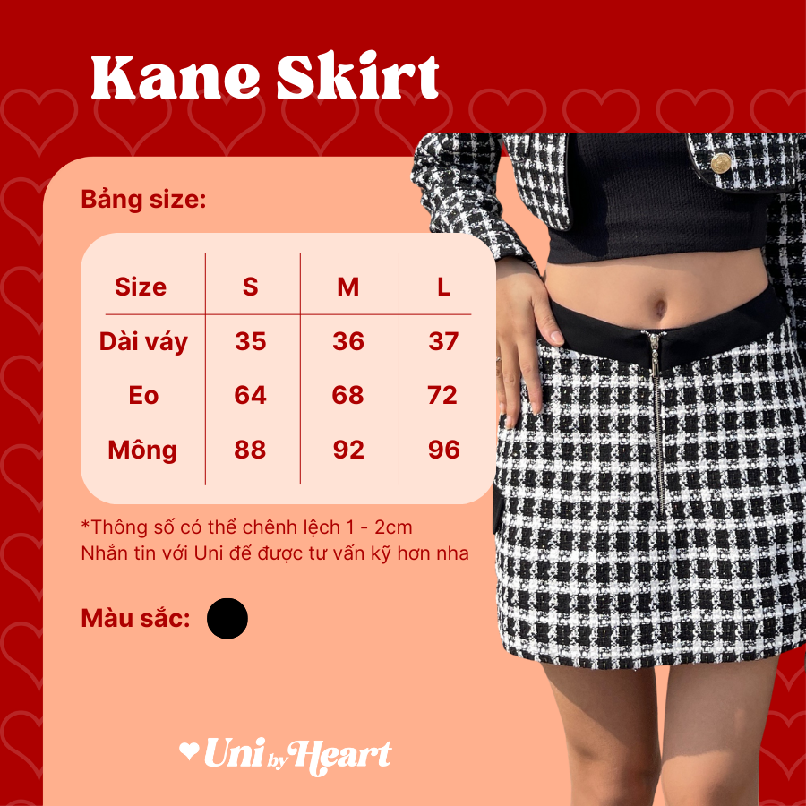 Kane Skirt CVD01 tweed short Skirt, A-line shape, faux pockets, modern ...