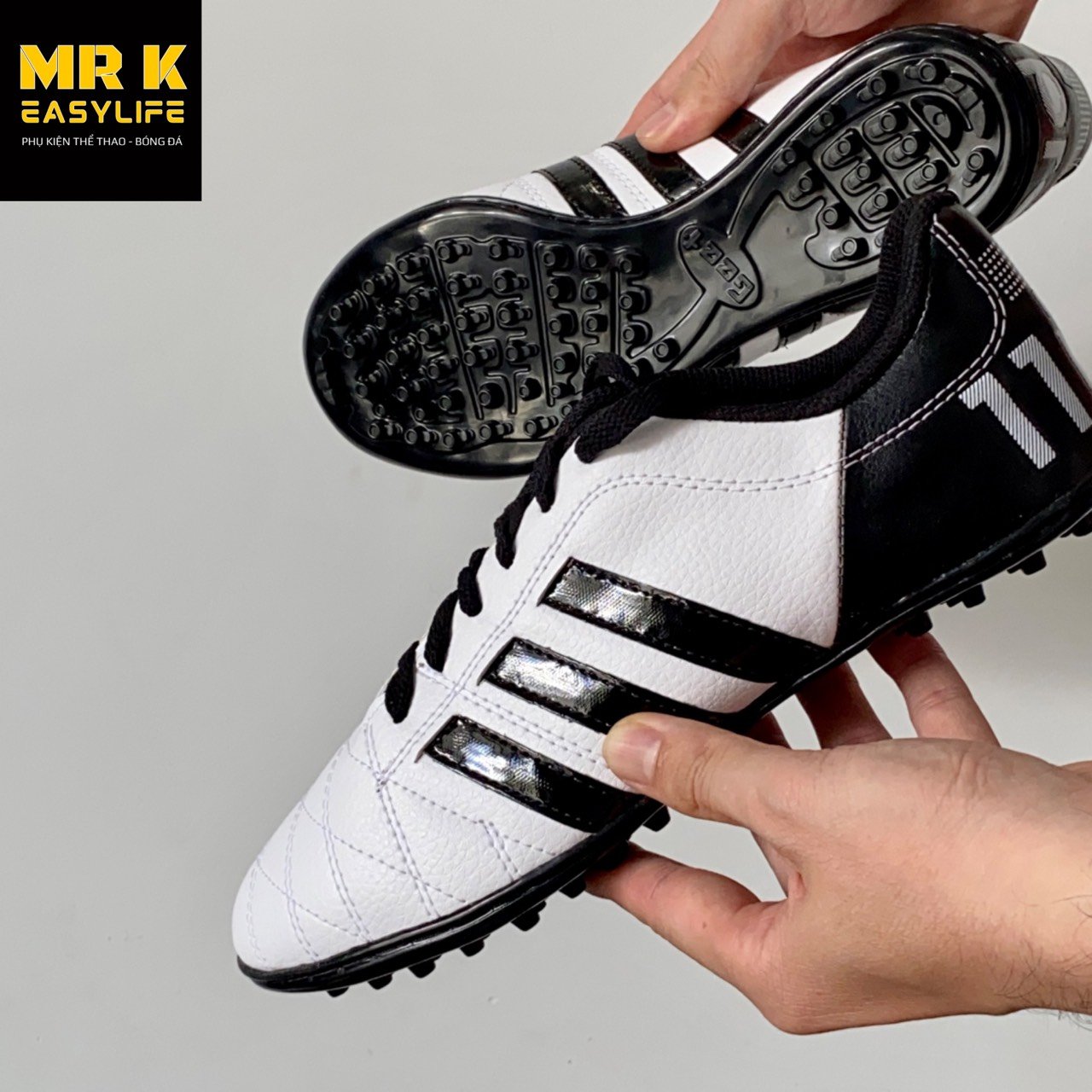 11 PRO X Wrinkle Leather Soccer Shoes for Artificial Turf with Colored ...