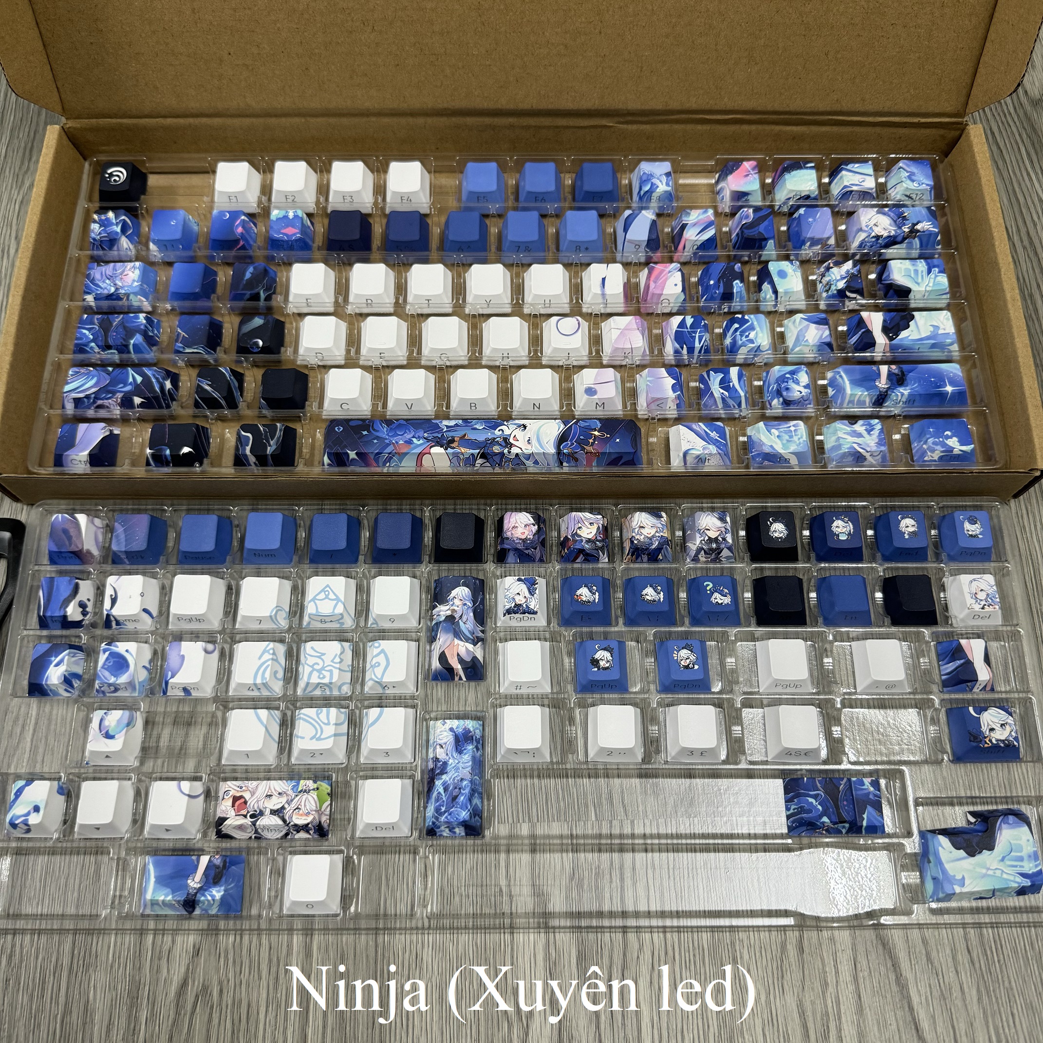 Genshin Impact Furina Focalors thick PBT Keycap through led in dyesub 5 ...