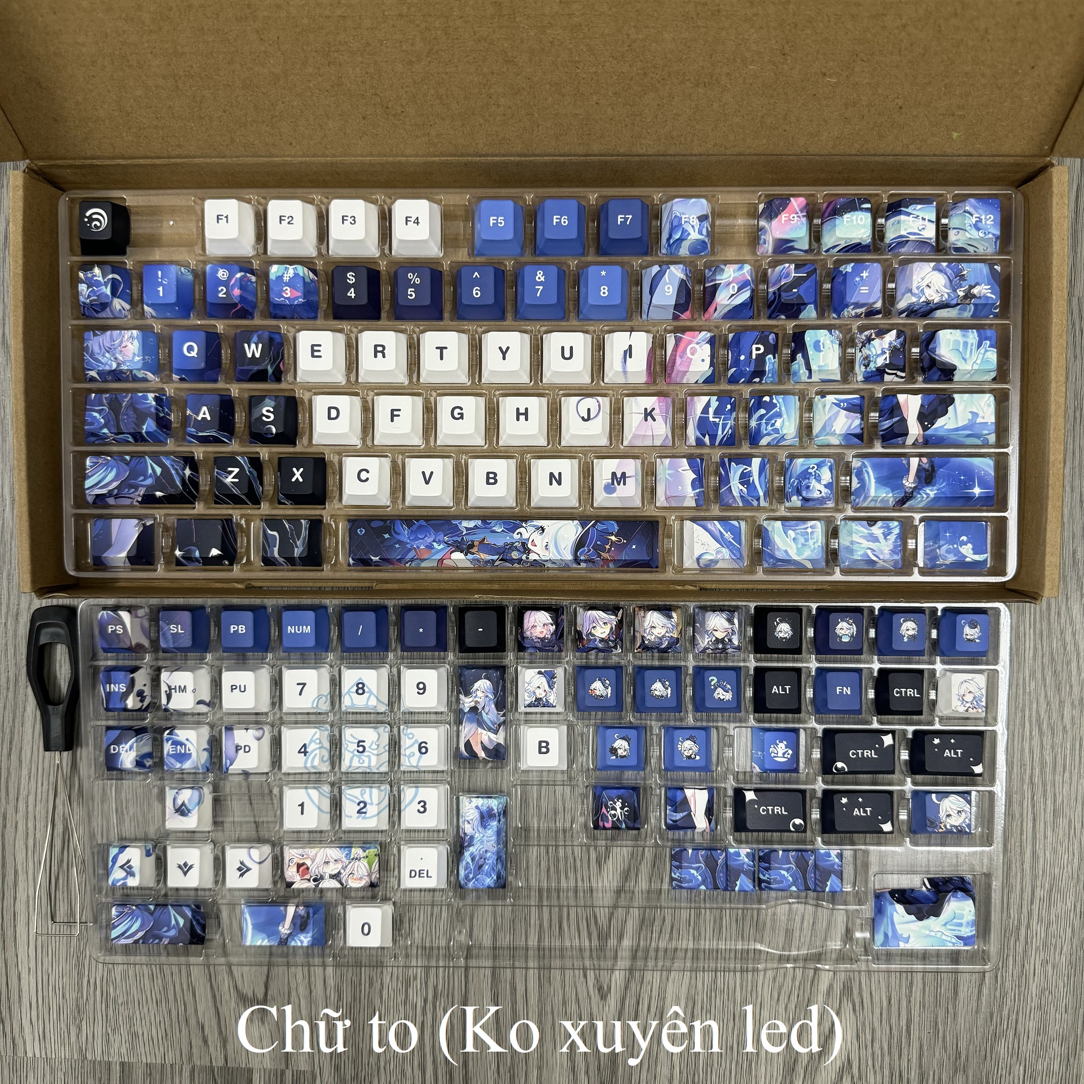 Genshin Impact Furina Focalors thick PBT Keycap through led in dyesub 5 ...