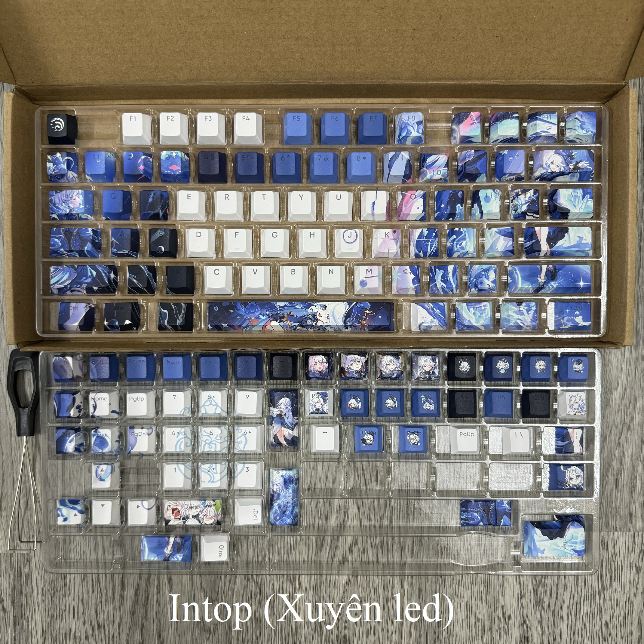 Genshin Impact Furina Focalors thick PBT Keycap through led in dyesub 5 ...