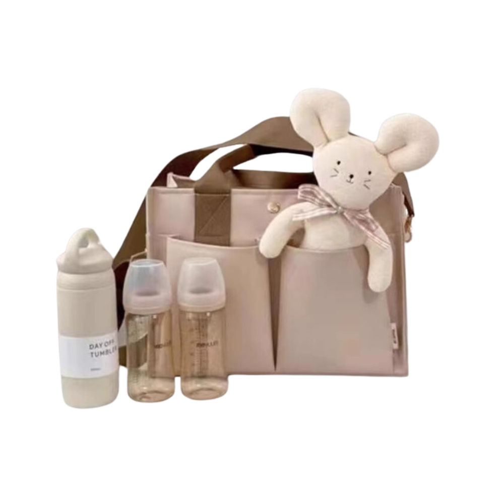 Large size fabric diaper bag with many diaper compartments, office ...