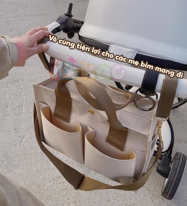 Large size fabric diaper bag with many diaper compartments, office ...