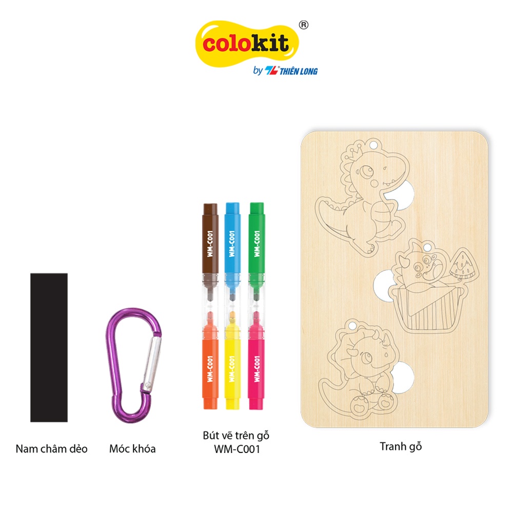 Diy wooden painting set Thien long Dinosaur World Colokit KIT-C031 ...