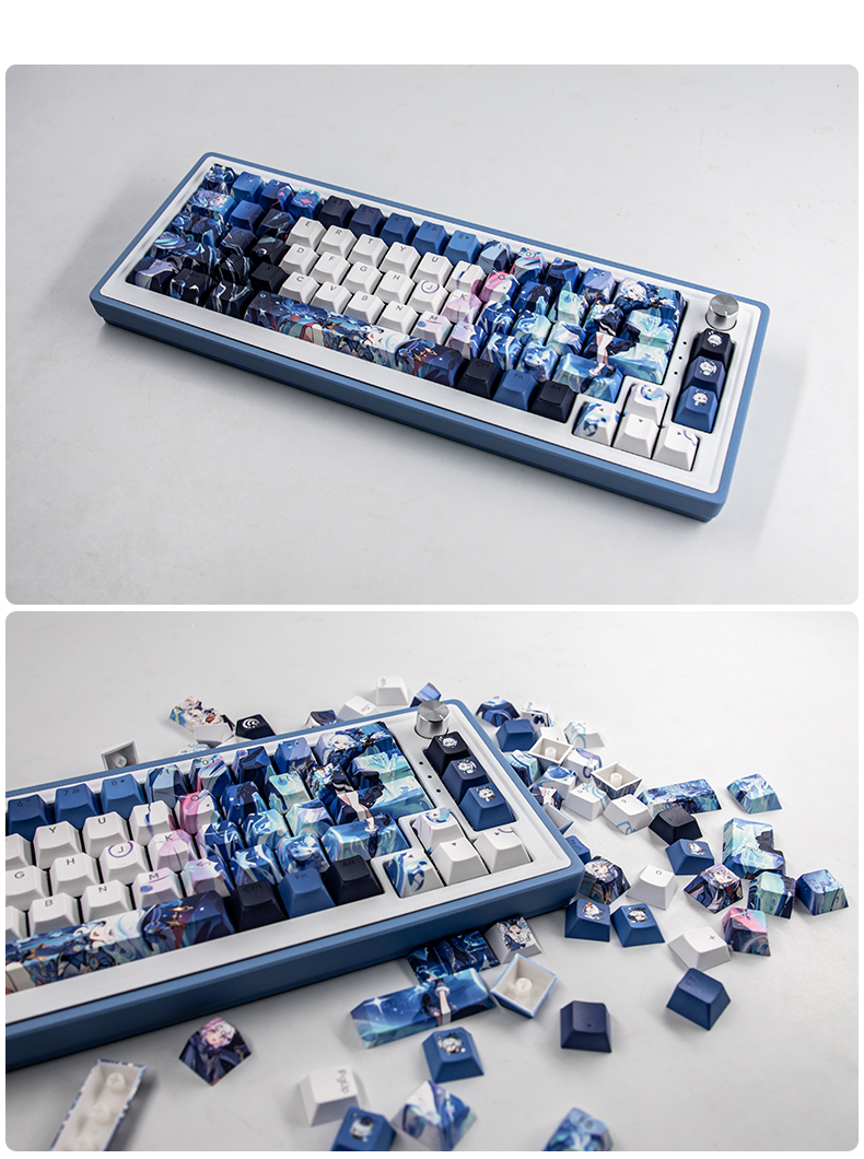 Genshin Impact Furina Focalors thick PBT Keycap through led in dyesub 5 ...