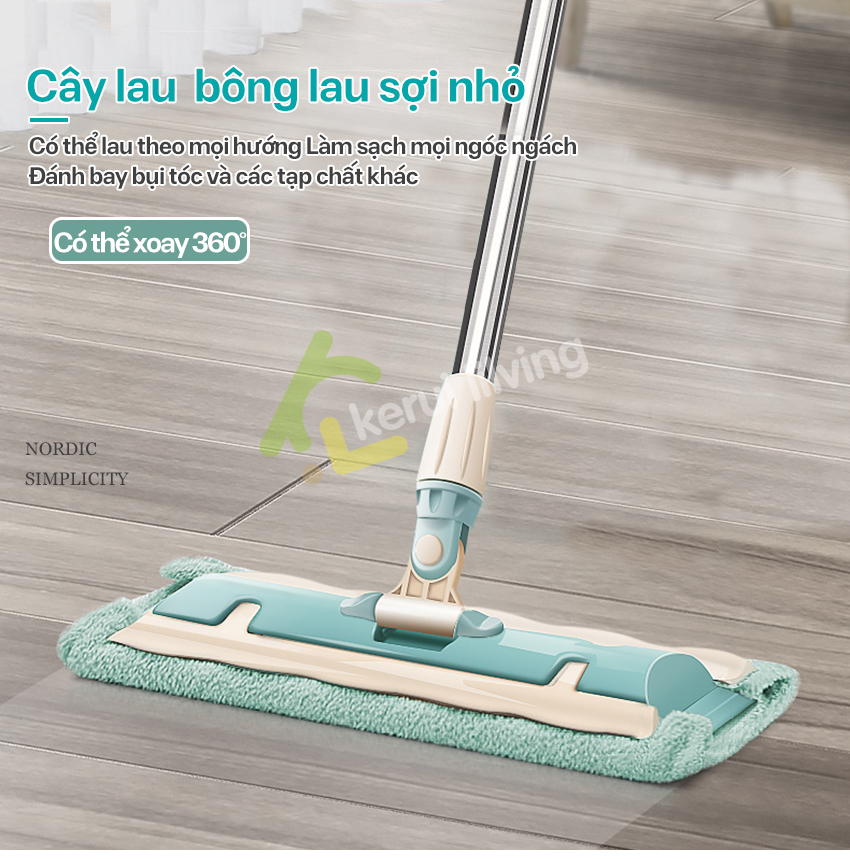 Aisha mop rotates 360 degrees conveniently, mop with mop pad, dry and ...
